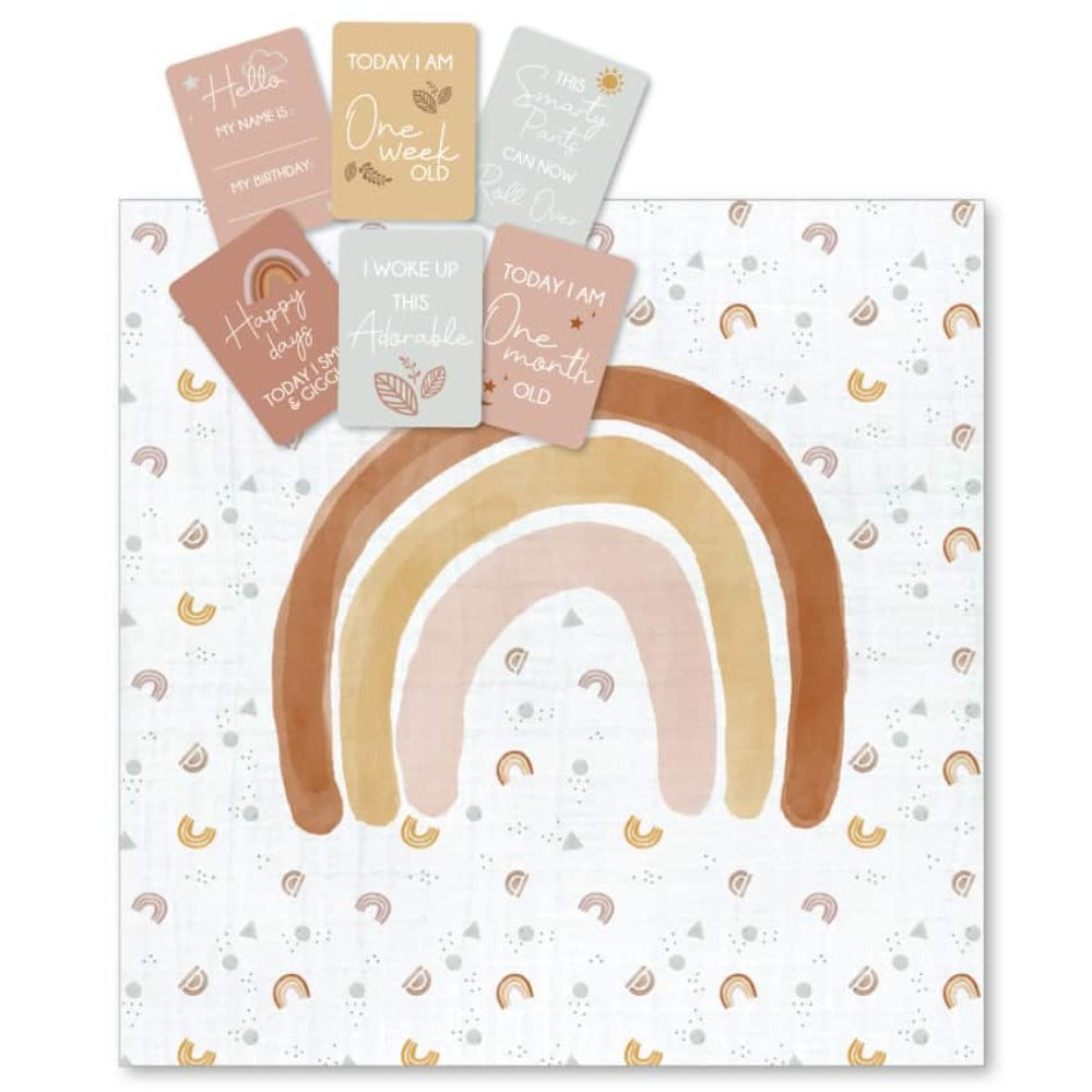 RAINBOW MILESTONE MUSLIN SET - Foxy Evergreen